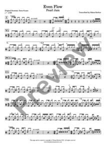 Drum Sheet Music - Pearl Jam - Even Flow